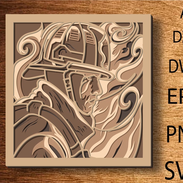 Firefighter Laser Svg - Etsy