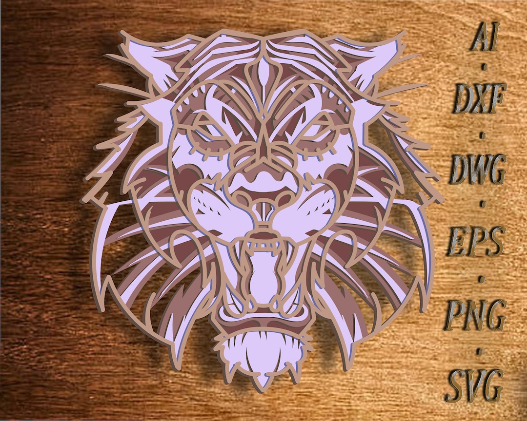 3D Tiger Mandala SVG ,3D Layered ,tiger Multilayer Svg,tiger Paper Cut ...