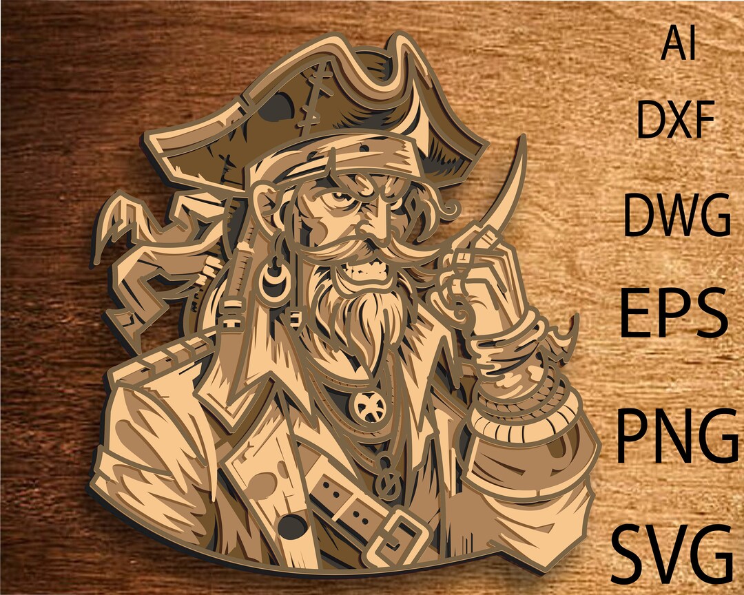 Pirate Multilayer SVG,3D Mandala,laser Cut,paper Cut File,diy,plywood ...