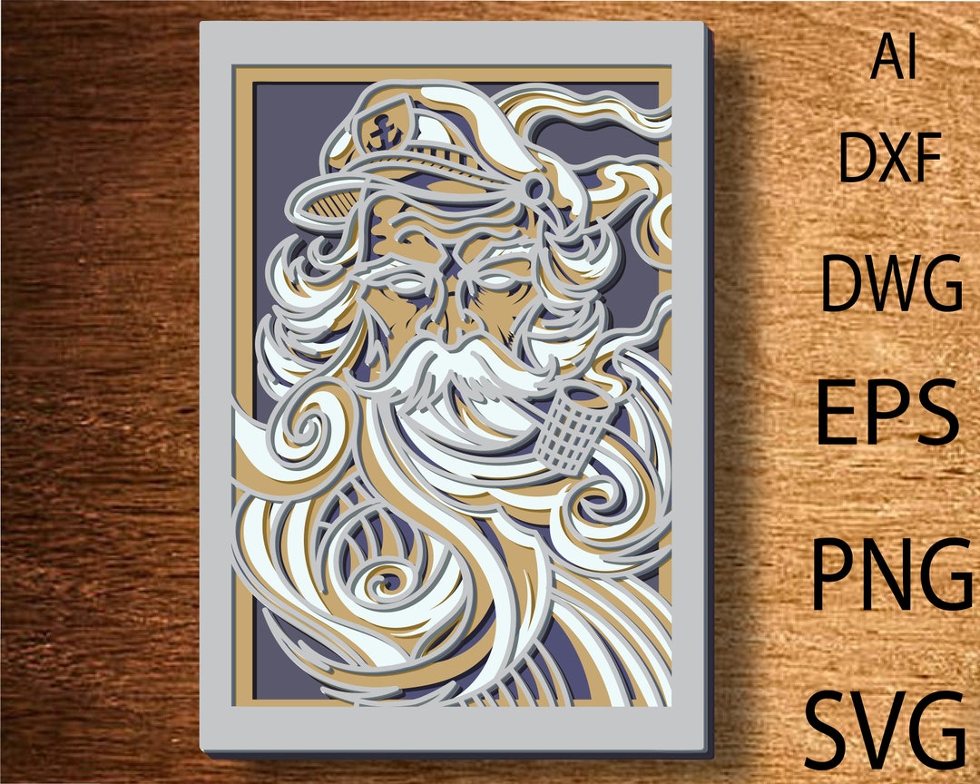 Mystical Captain Multilayer SVG, 3D Capitan Mandala Cut File, 3D Layer ...