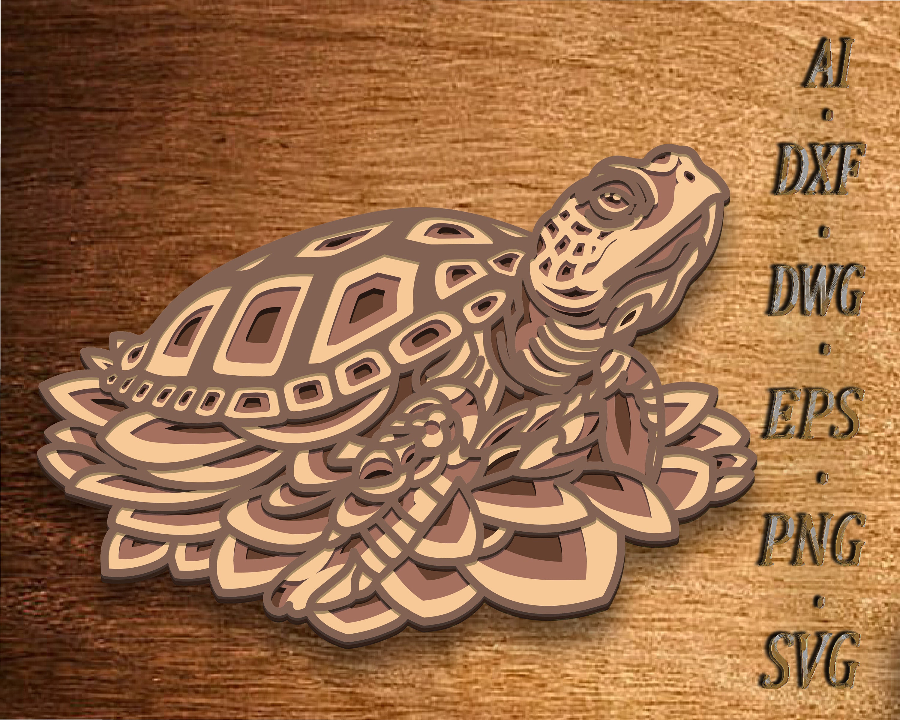 Sea Turtle Laser Cut File Multilayer SVG Instant Download - Etsy Canada