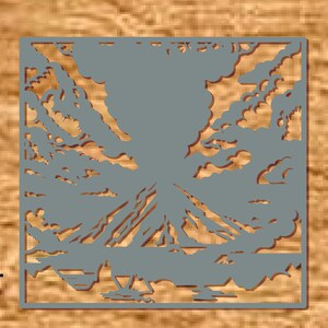 3D Layered Volcano Mandala SVG: Laser Cut Files, CNC Router Template ...