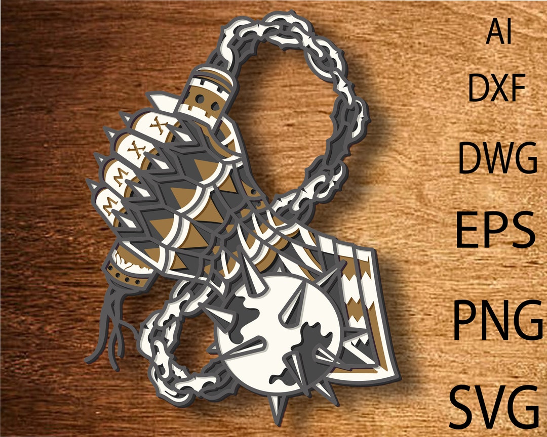 3D Knight Hand Multilayer SVG File, Knight Mandala ,knight SVG,DXF File ...
