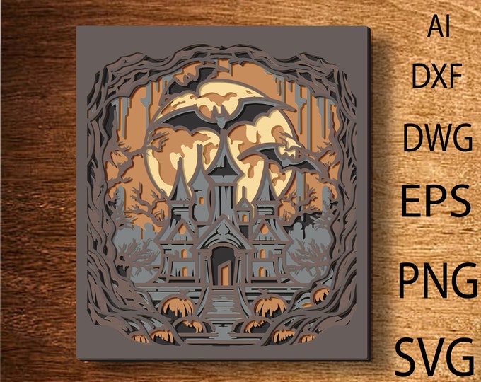Witch Paper Cut Lamp SVG File- Halloween Paper Lanterns- Paper Cutting ...