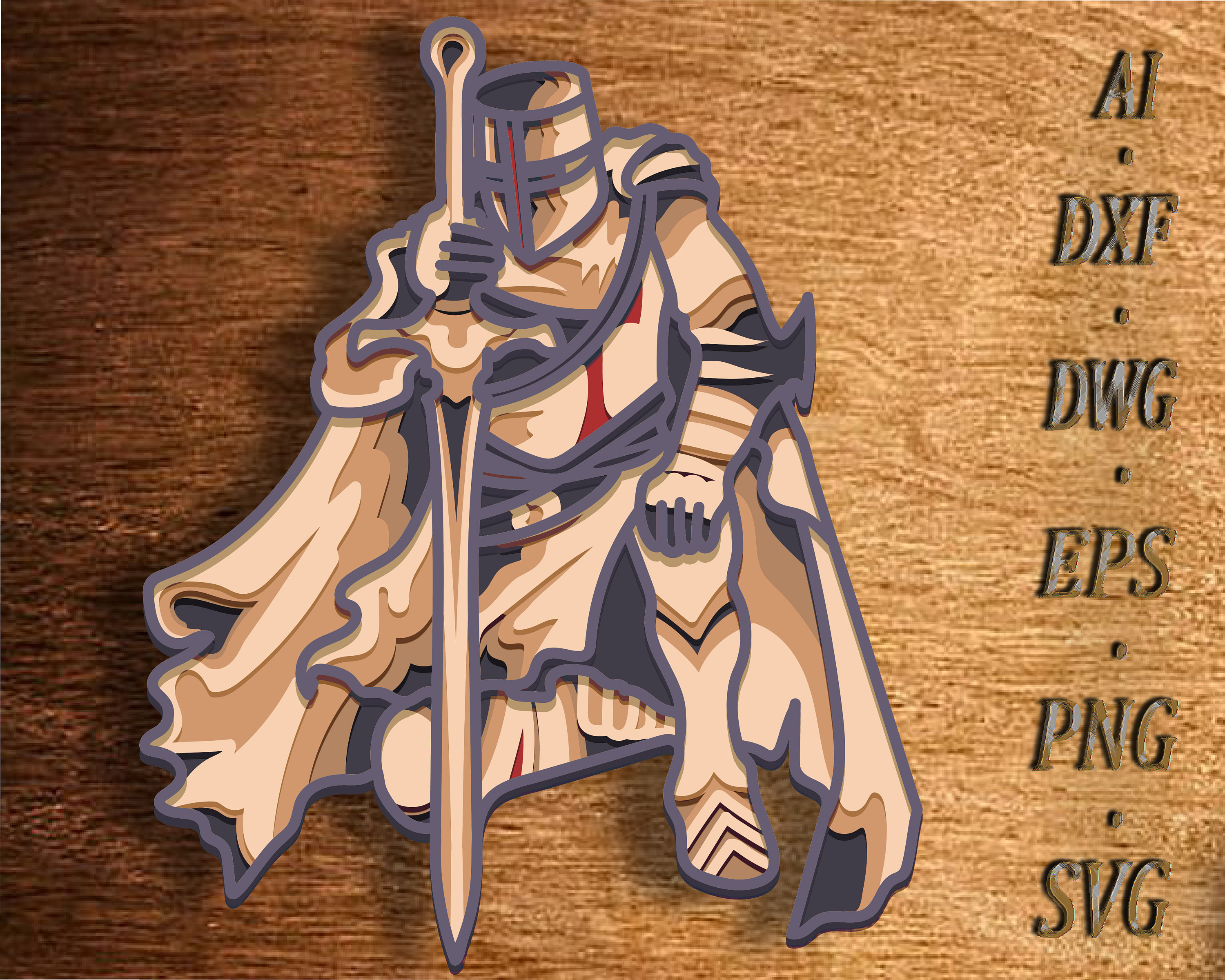 Knight Multilayer SVG,3D Mandala,laser Cut,paper Cut File,diy,plywood ...