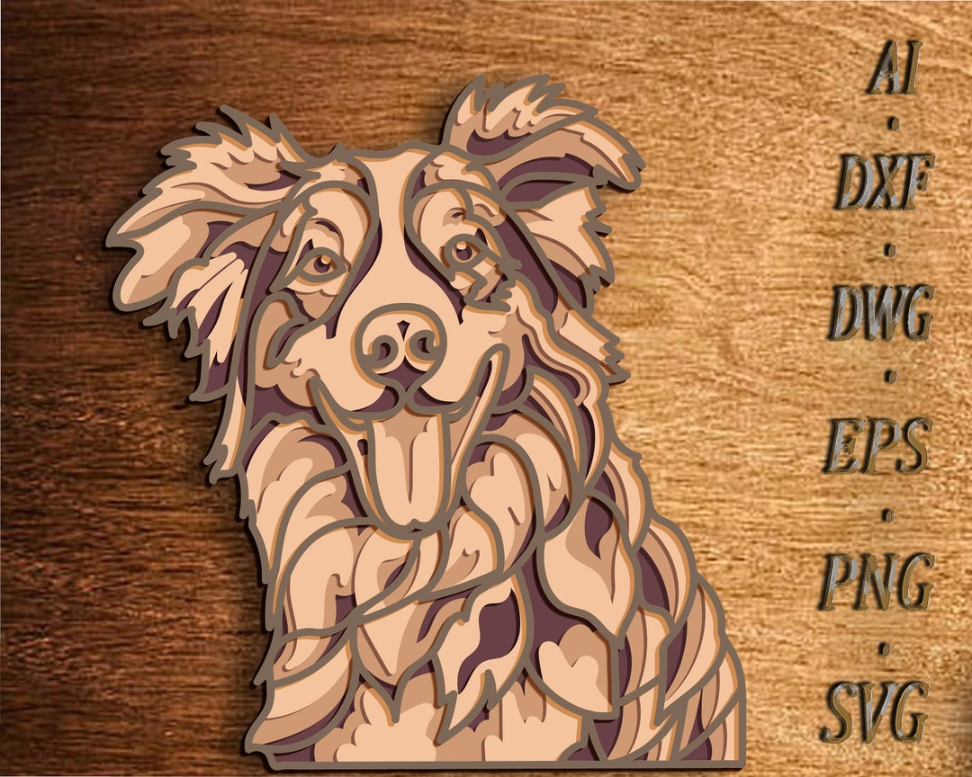 3D Australian Shepherd Mandala SVG File,3d Layered Dog, Multilayer Svg ...