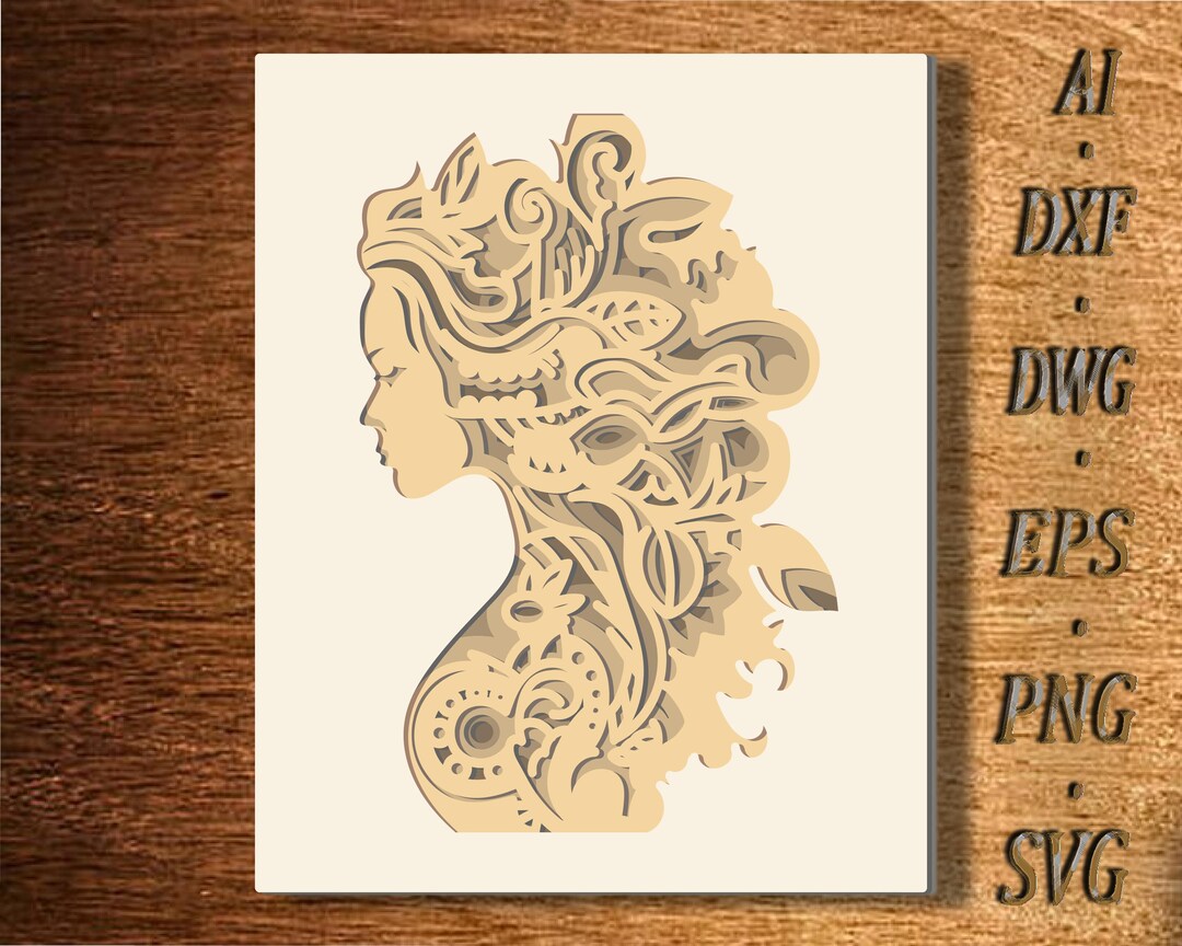 Woman Multilayer Laser Cut File,eye Dxf File, SVG Ai EPS Dxf Laser Cut ...