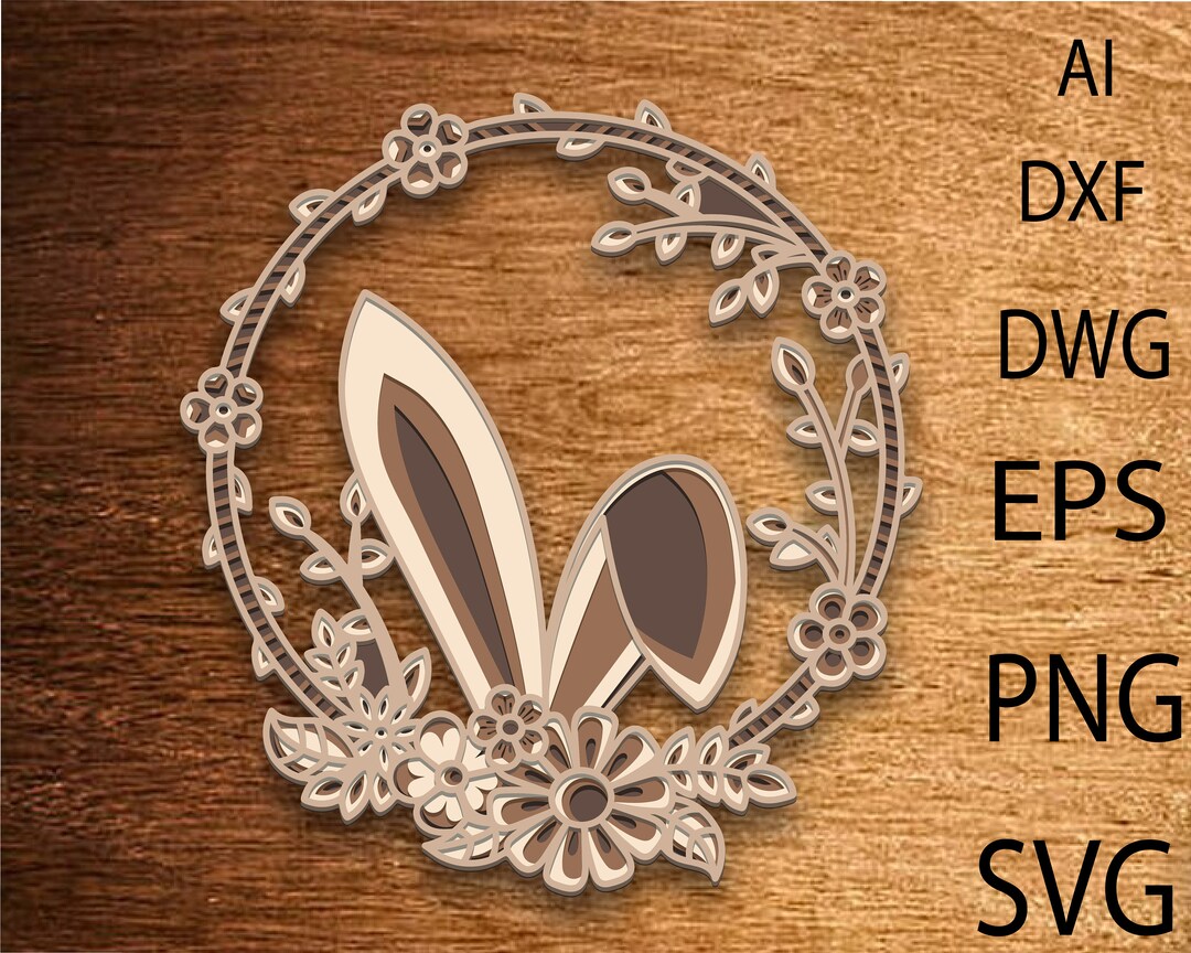 Easter Bunny Laser Cut File,easter Bunny Multilayer Svg, Svg Files, DXF ...