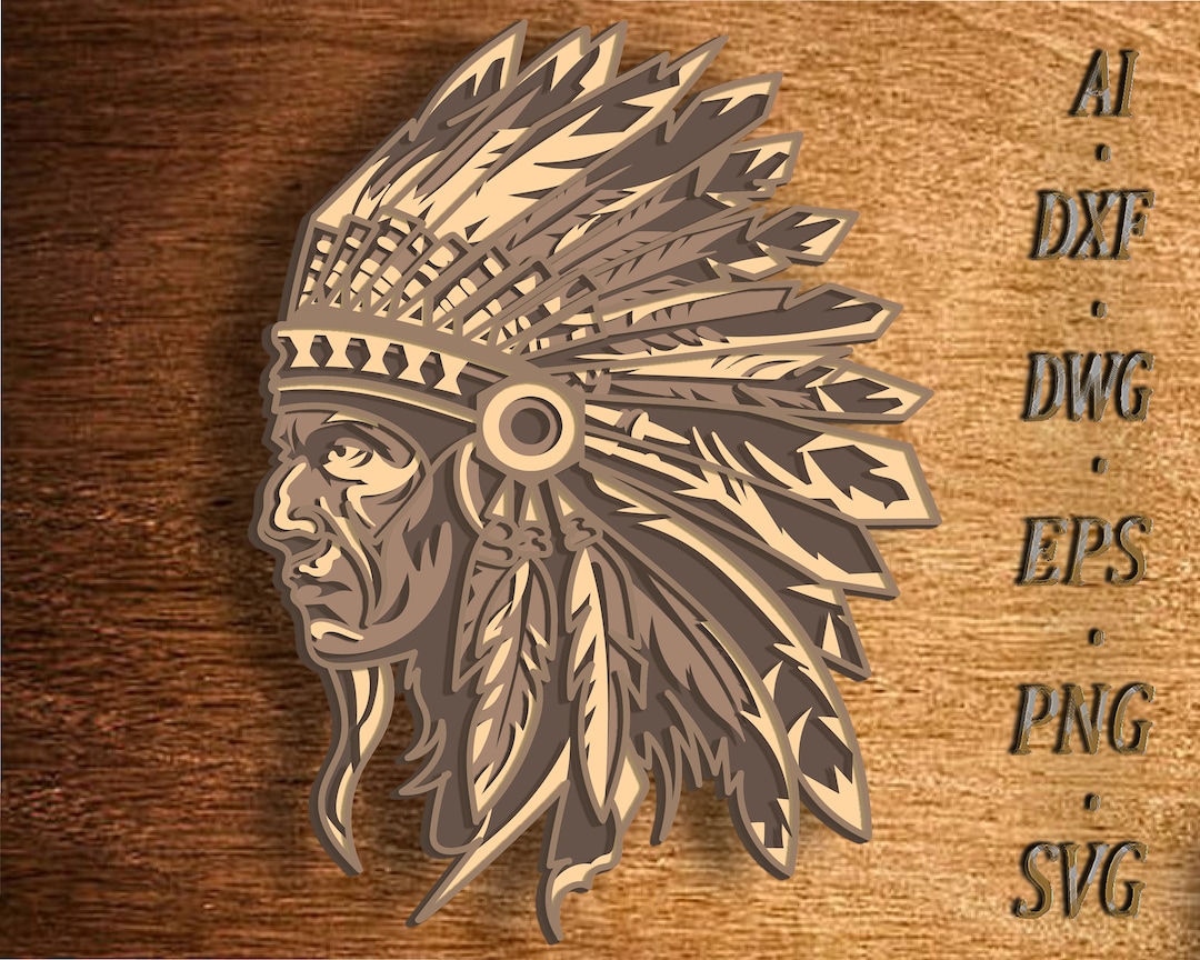 Native American Chief Multilayer SVG,3D Mandala,laser Cut,paper Cut ...