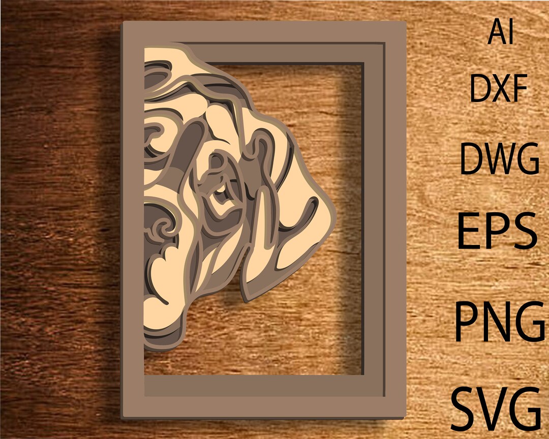 Boxer Dog Multilayer SVG. Digital File Boxer Dog Laser File. File for ...