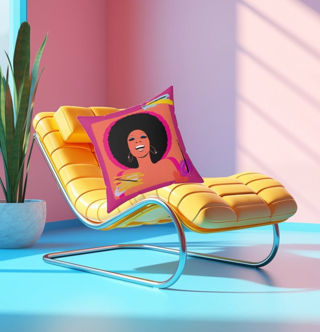 Pop Art 1980s Style Retro Accent Pillow 80s Fashion Large Cozy Sofa ...