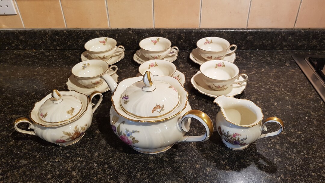 Beautiful Rosenthal, Pompadour Tea Set With 6 Cups & Saucers. One Cup ...