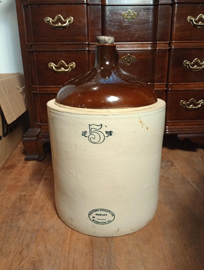 Vintage #5 Western Stoneware Monmouth Illinois Jug Circa - 1920s ...