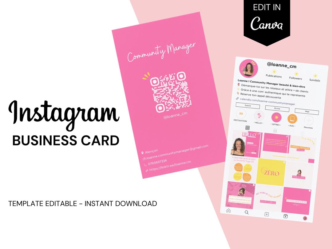 Instagram Business Card IG Business Card Business Card - Etsy