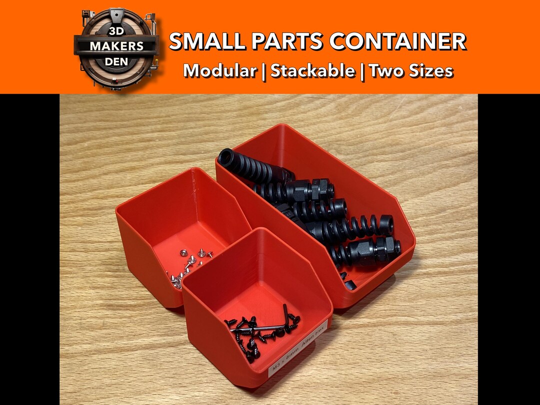 Small Parts Containers (angled Front) - STL Digital File for 3D ...