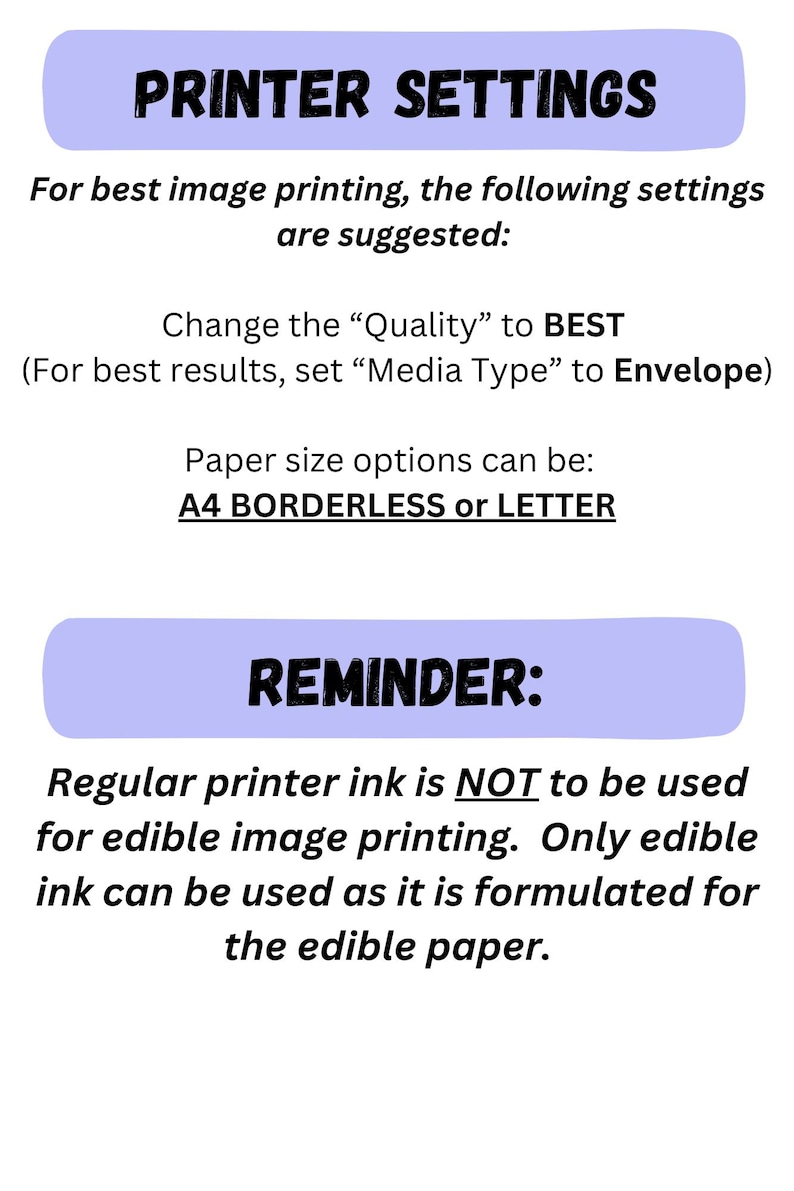 EDIBLE IMAGE TEMPLATES - Microsoft Word Only - Desktop Only! - Etsy