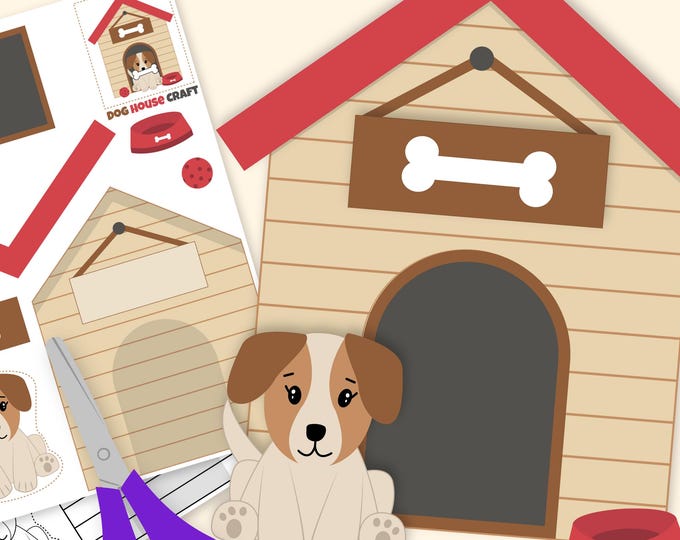 Build a Dog House Craft | Jack Russell Activity, Coloring Pages ...