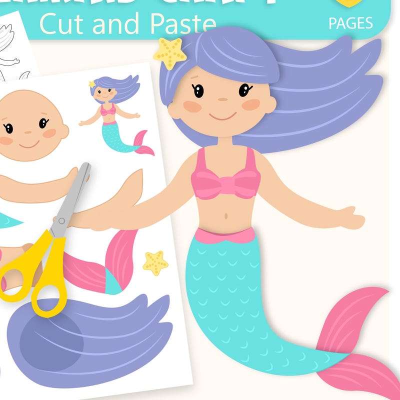 Mermaid Paper Dolls - Etsy