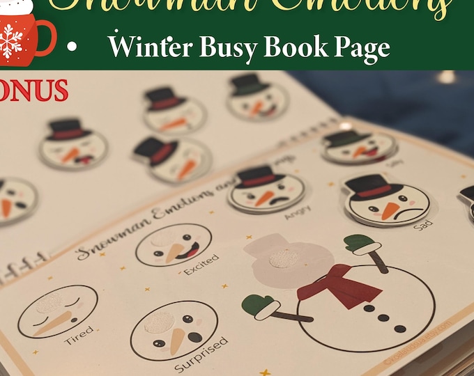 Snowman Emotions Matching Printable Game | Winter Christmas Busy Book ...