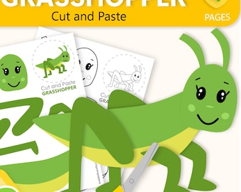 Grasshopper Paper Craft Template: Printable Kids Activity & Coloring ...