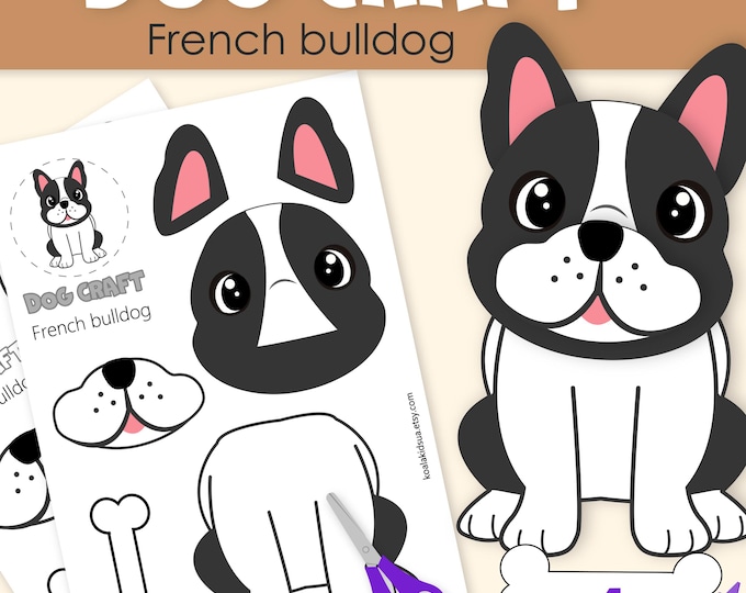 Dog Craft for Kids | French Bulldog | Pets Activities | Cut & Paste ...