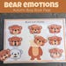 Bear Emotions Matching Game: Preschool Printable Activity (PDF Download ...
