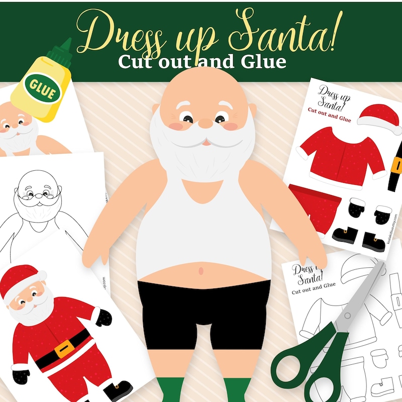Santa Dress up Printable - Etsy