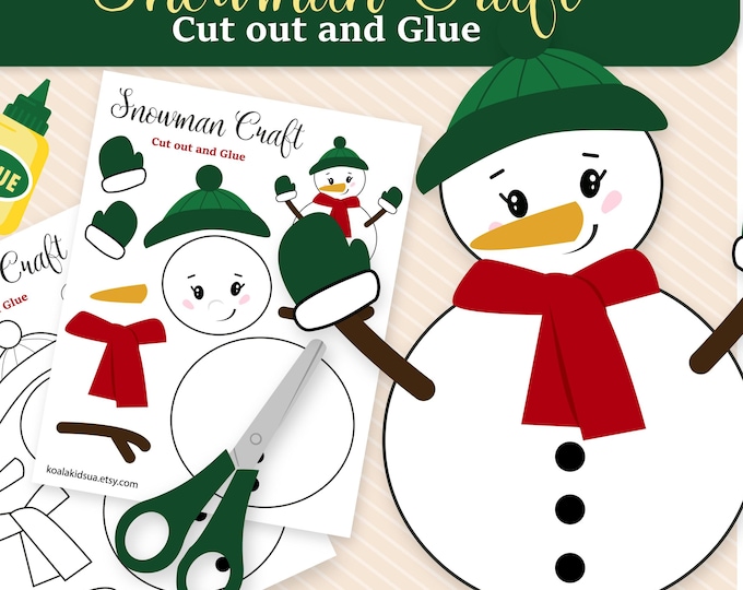 Printable Snowman Craft | Cut Out Paste Glue | Template for Kids ...