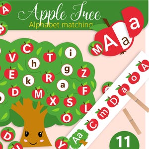 Apple Tree Alphabet Match Activity: Preschool Printable (digital ...