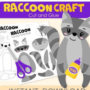 Build a Raccoon| Paper Craft for Kids | Zoo Forest Activities | Cut Out ...