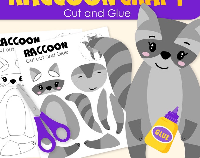 Build a Raccoon| Paper Craft for Kids | Zoo Forest Activities | Cut Out ...