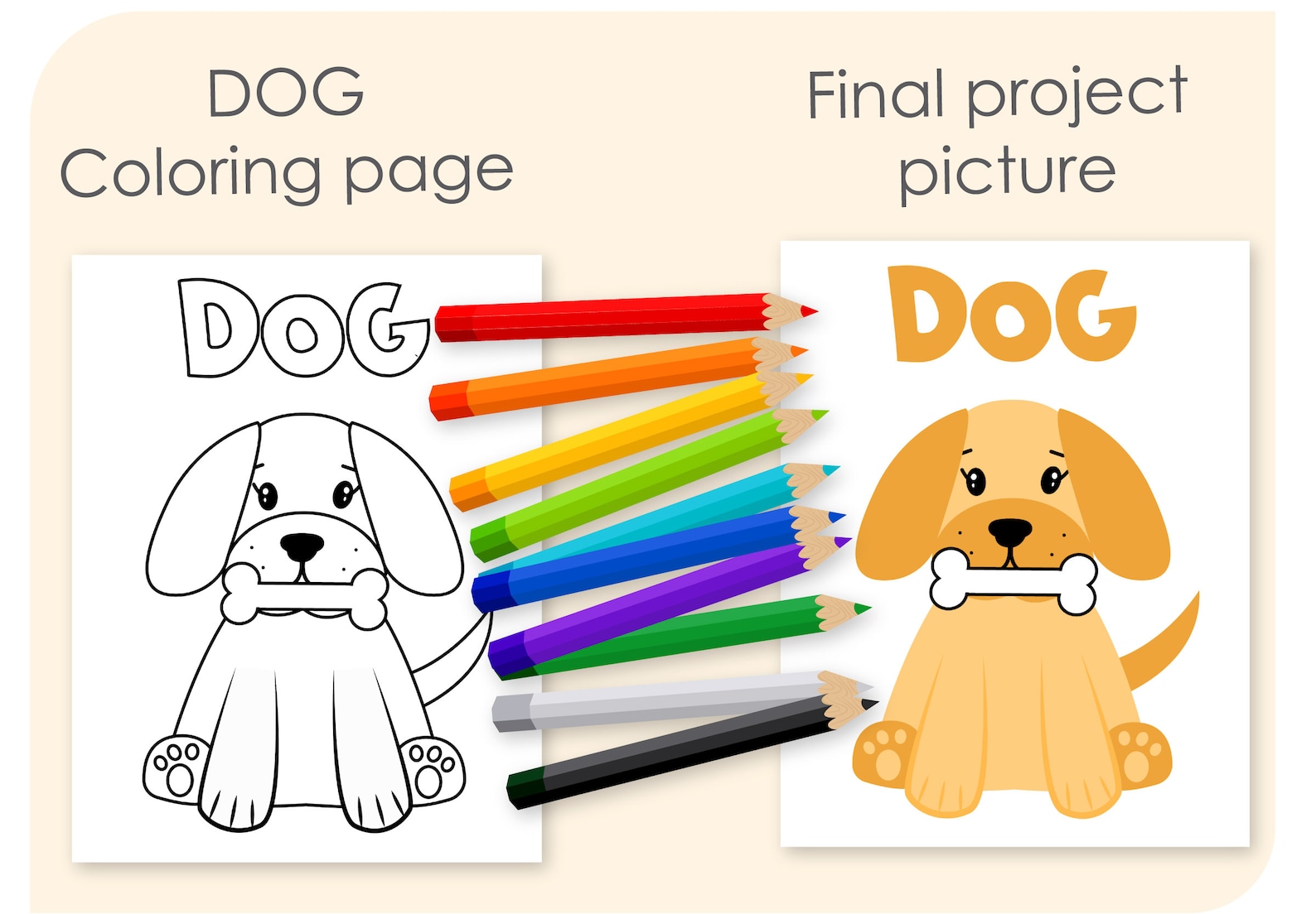 Puppy Paper Craft: Cut, Paste & Color - Kids' Activity (digital ...