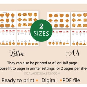 Cookies for Santa Shapes Matching Game | Printable Preschool Worksheets ...
