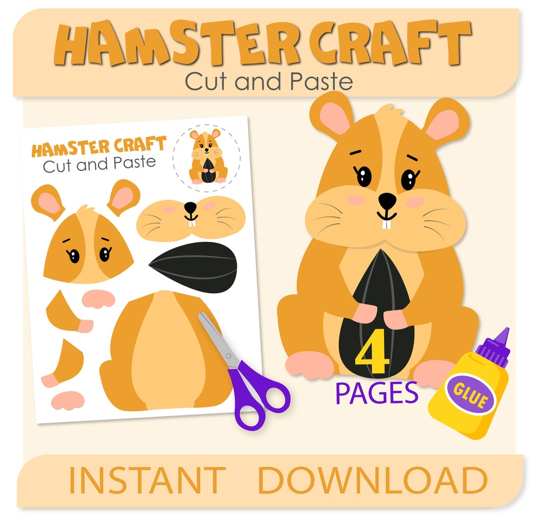 Hamster Craft for Kids | Pets Activities | Cut & Paste | Printable Pdf ...