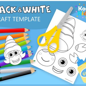 Hermit Crab Craft Template | Sea Life Activity | Ocean Animals | Cut ...