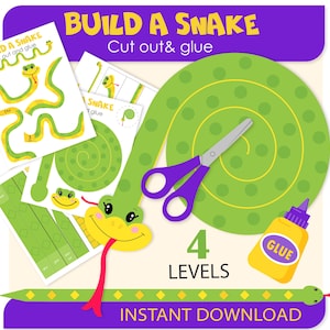 Build a Snake Craft: Scissor Skills Activity (digital Download) - Etsy