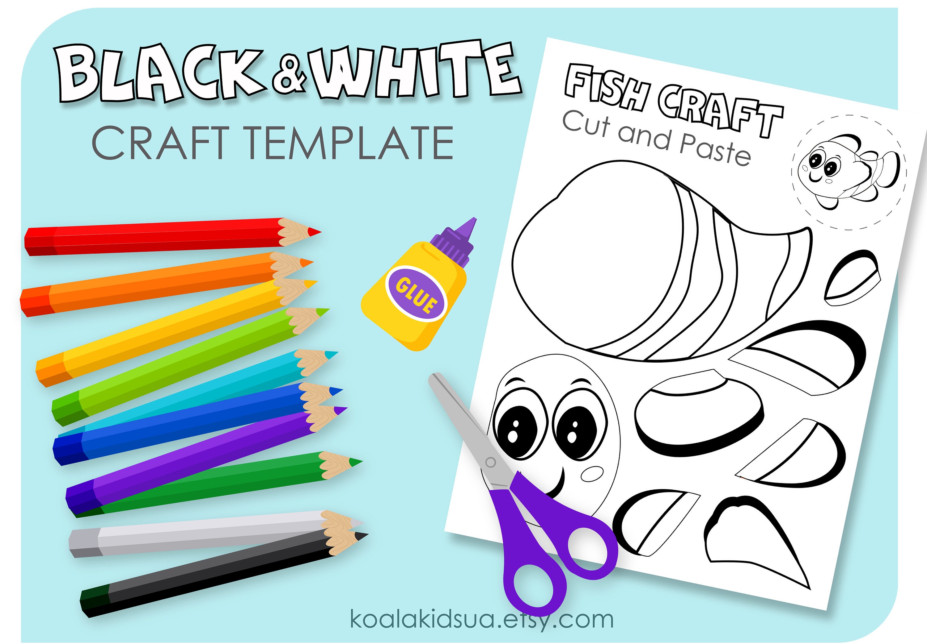 Clown Fish Craft for Kids | Make a Pets Activities | Cut & Paste ...