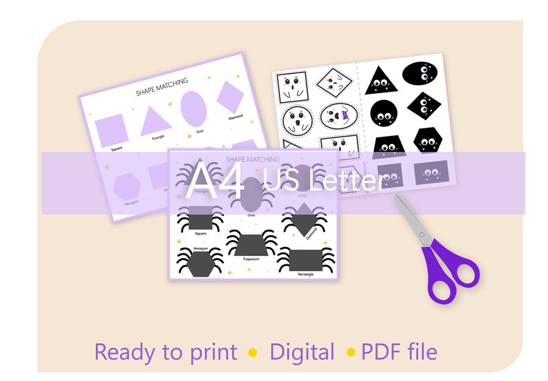 Ghost and Spiders 2d Shapes Velcro Halloween Activities | Matching Game ...