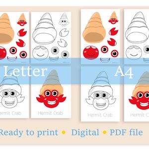 Hermit Crab Craft Template | Sea Life Activity | Ocean Animals | Cut ...