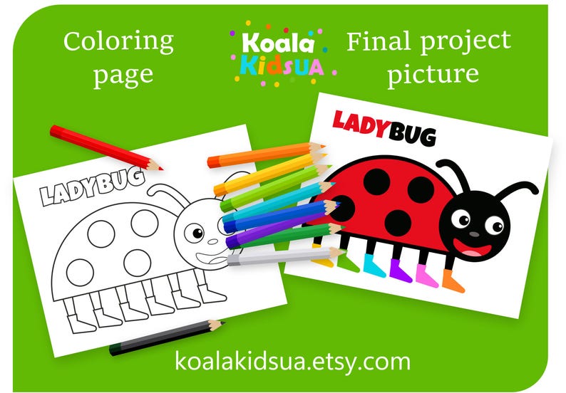 Ladybug Craft Printable: Cut, Paste & Color Activity (digital Download ...