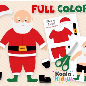 Dress up Santa Claus | Cut Out & Glue | Paper Doll| Printable Christmas ...
