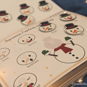 Snowman Emotions Matching Printable Game | Winter Christmas Busy Book ...