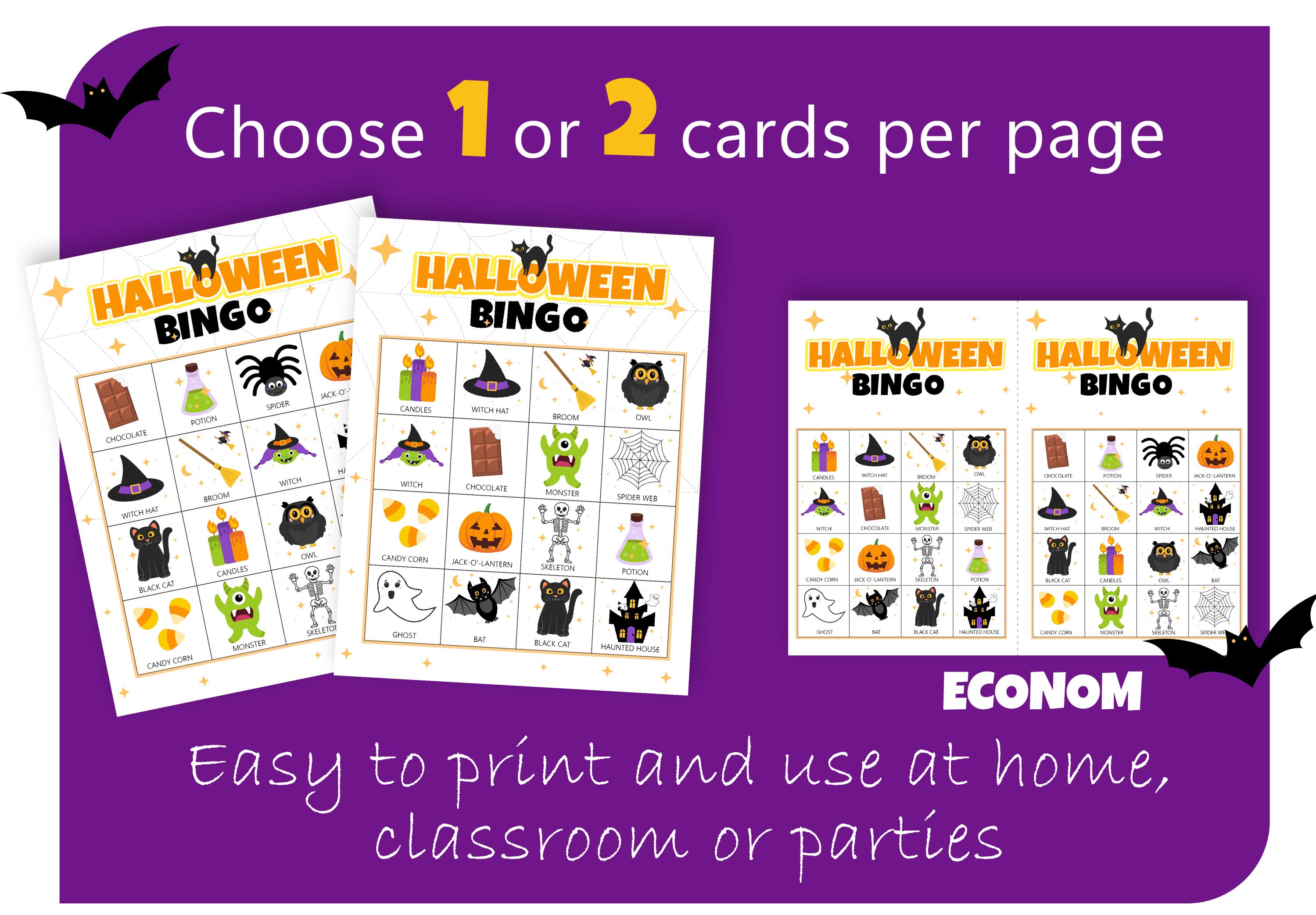 Halloween Bingo Game | 24 Printable Cards for Kids (digital Download ...
