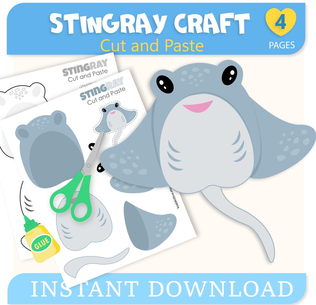 Stingray Paper Craft: Printable Ocean Animal Template (PDF Download) - Etsy