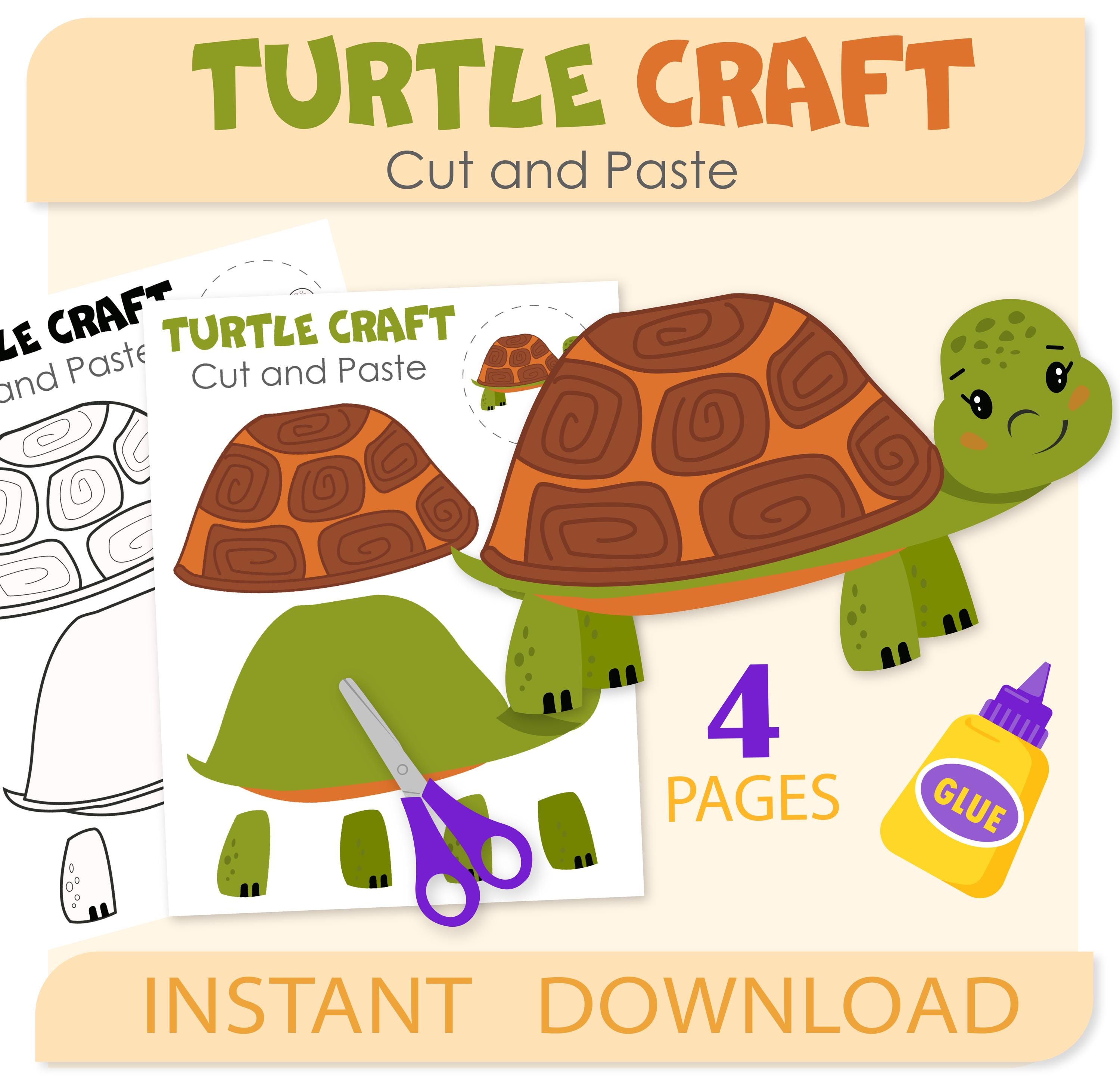 Land Turtle Craft for Kids | Pets Activities | Cut & Paste | Printable ...