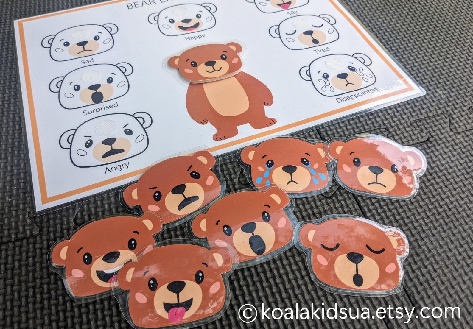 Bear Emotions Matching Game: Preschool Printable Activity (PDF Download ...