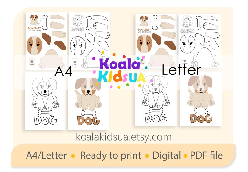 Dog Craft for Kids | Jack Russell Terrier | Pets Activities | Cut ...