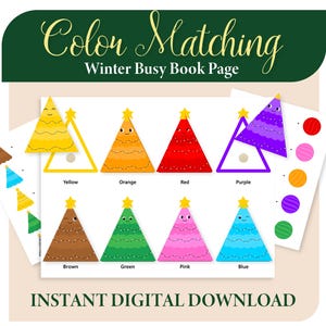 Christmas Tree Color Matching Busy Book: Toddler Learning Activity ...