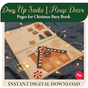 Christmas Busy Book | Dress up Santa, Gingerbread House (digital ...
