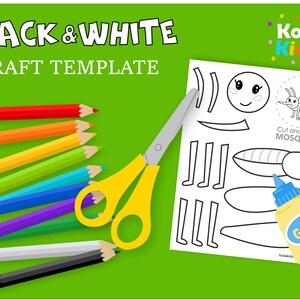 Mosquito Cut & Paste Craft: Insect Coloring Page, Kids Activity ...